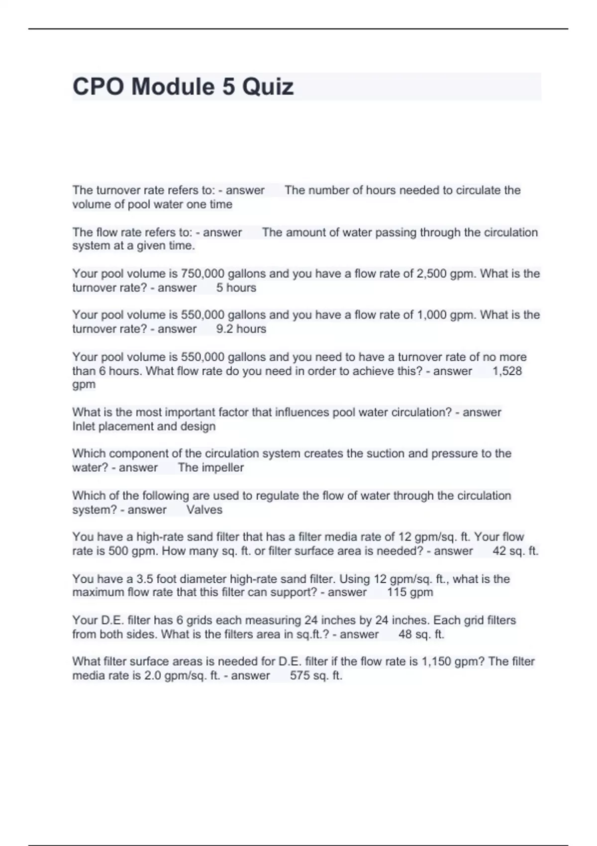 CPO Module 5 Quiz Questions with Solutions - CPO - Stuvia US