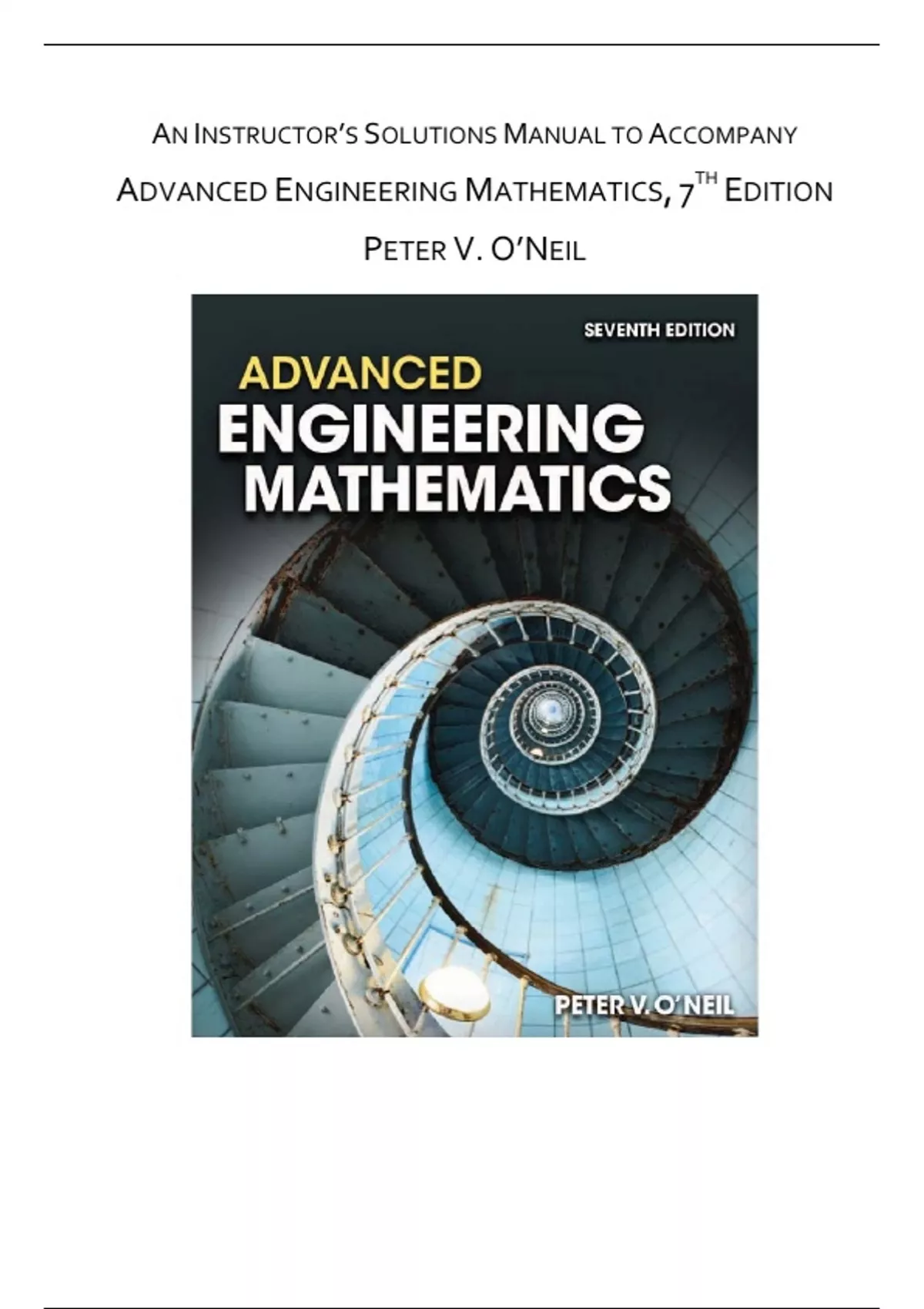 Solutions Manual For Advanced Engineering Mathematics 7th Edition By ...