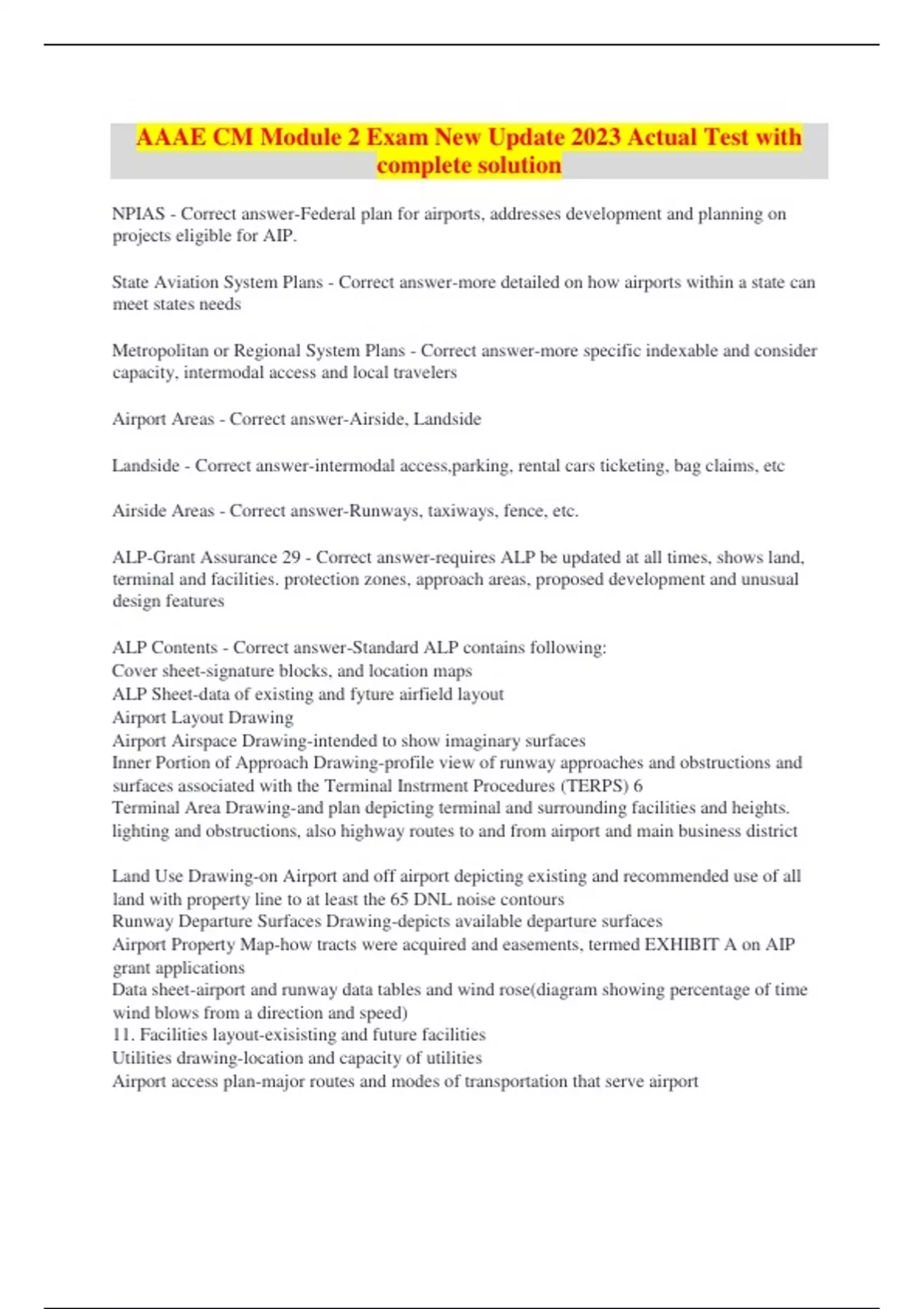 AAAE CM Module 2 Exam New Update 2023 Actual Test with complete ...