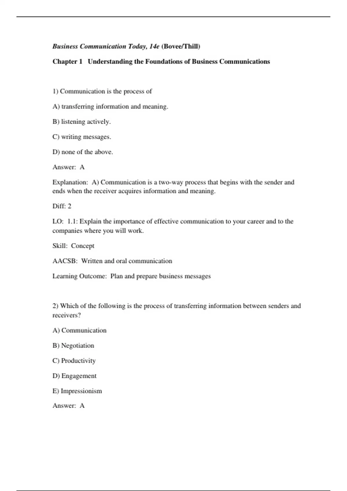 Buy the official test bank for Business Communication Today,bovee,14e ...