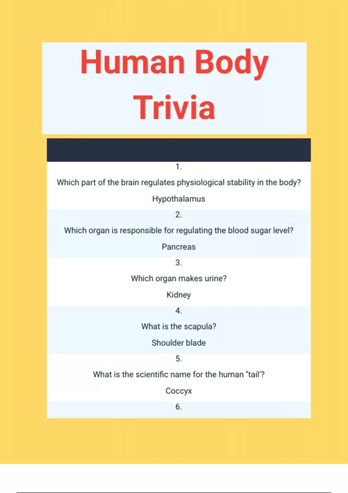 Human Body Trivia Questions with 100% Correct Answers | Verified ...