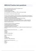 HESI A2 Practice test questions and answers already graded A+ 2024/2025 ...