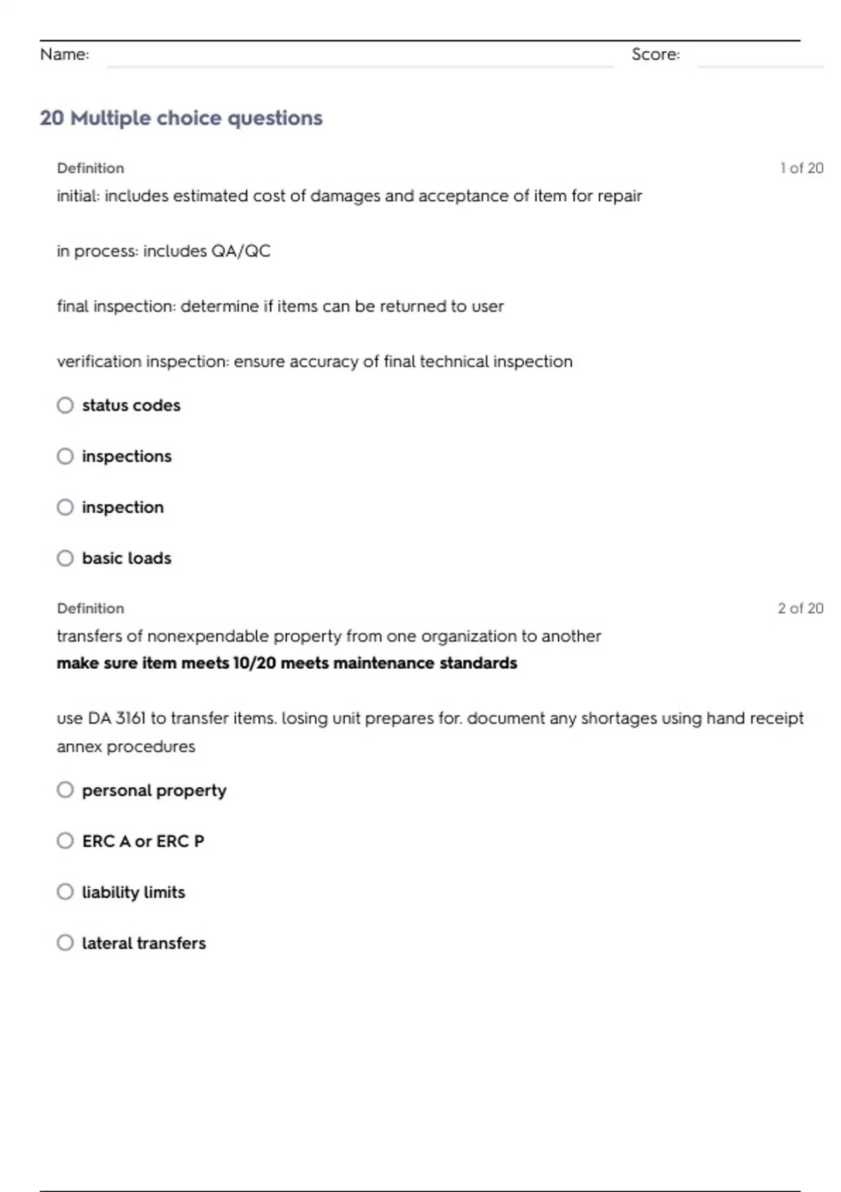 QM BOLC TEST 2 (2024) LATEST QUESTIONS WITH COMPLETE SOLUTIONS!! - QM ...