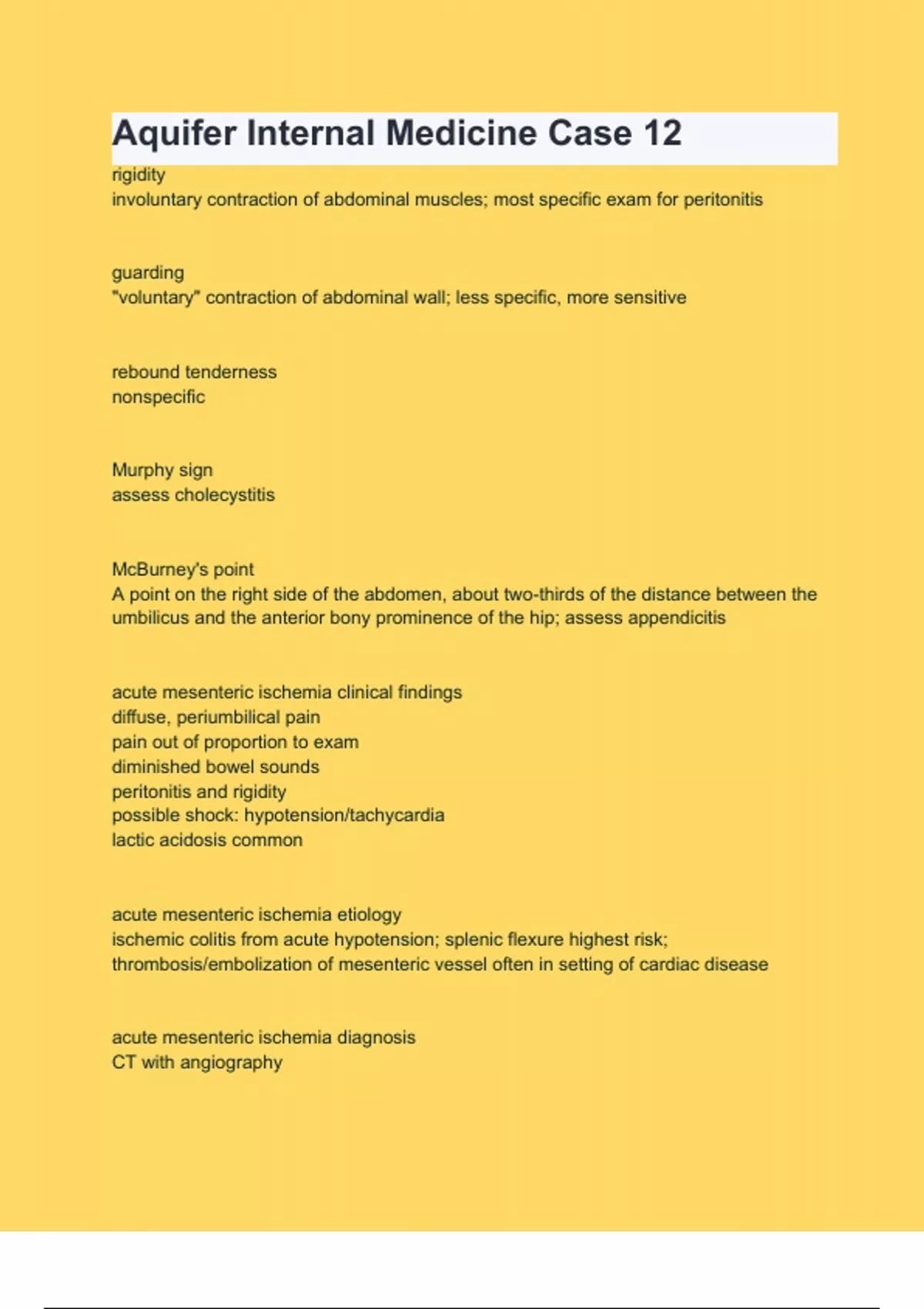 Aquifer Internal Medicine Case 12 with 100% Correct Answers | Verified ...