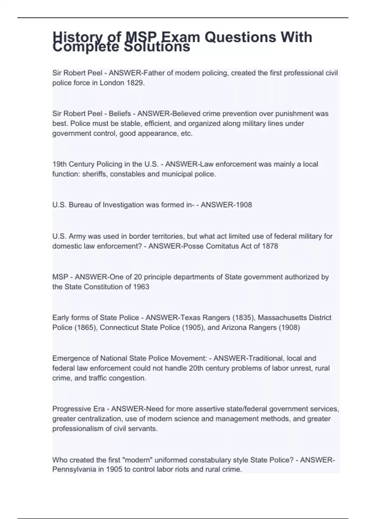 History of MSP Exam Questions With Complete Solutions - History of MSP ...