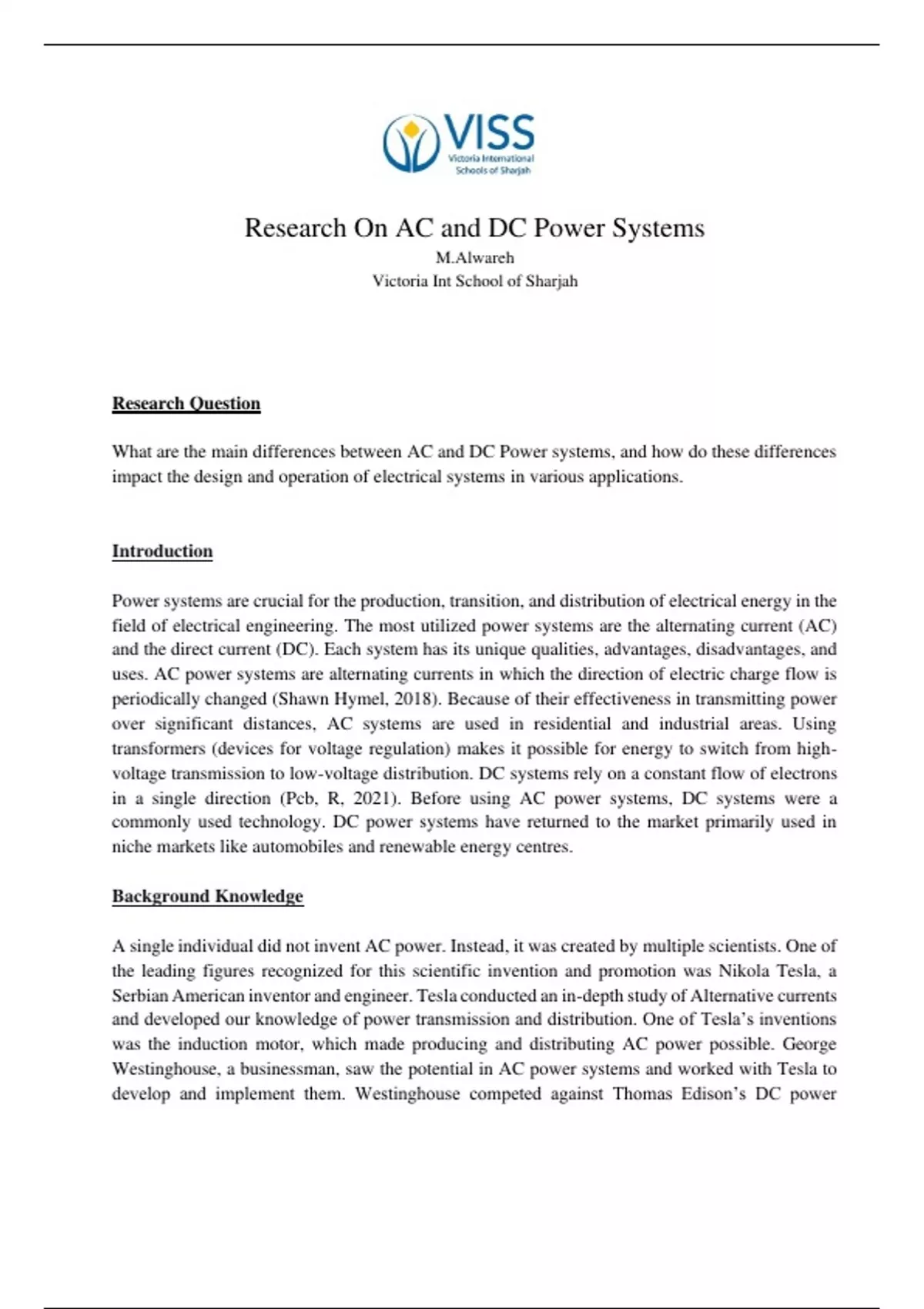 Research On AC and DC Power Systems - Physics - Stuvia US