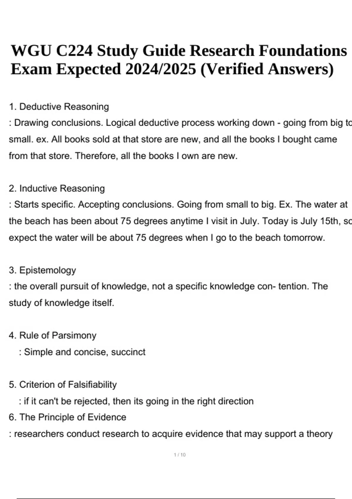 WGU C224 Study Guide Research Foundations Exam Expected 2024/2025 ...