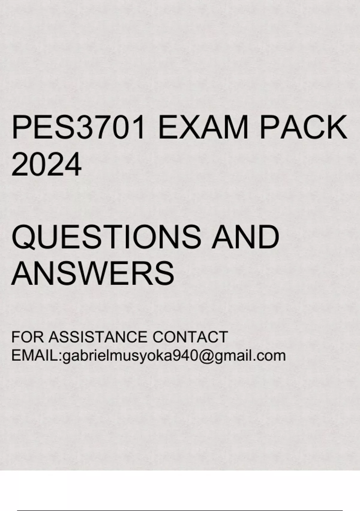 PES3701 Exam pack 2024(Questions and answers) - PES3701 - Stuvia SA