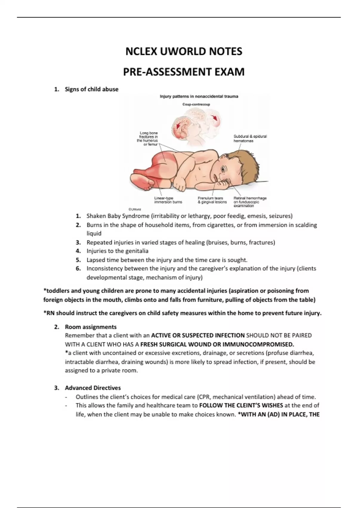 Nclex reviewer uworld notes Pre-Assessment Exam A+ latest - Nclex ...