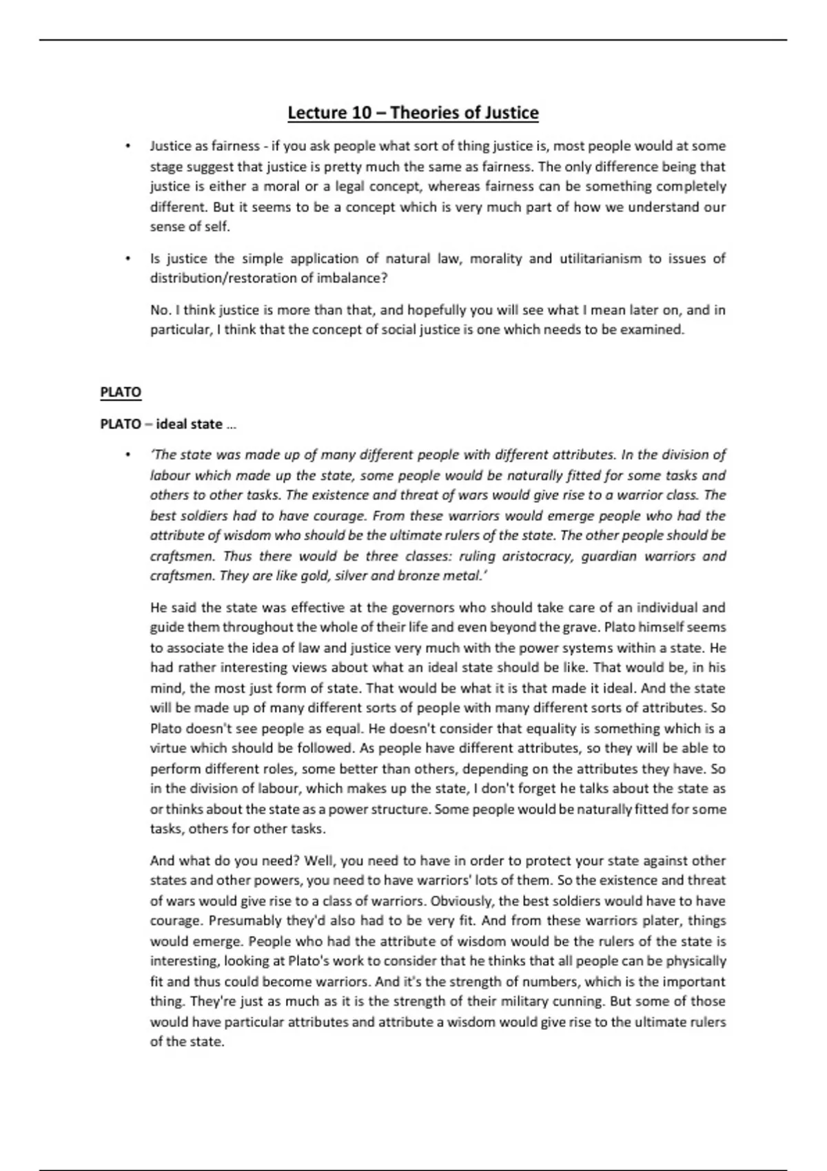 Law & Society - Lecture 10 - Theories of Justice - Law & Society ...
