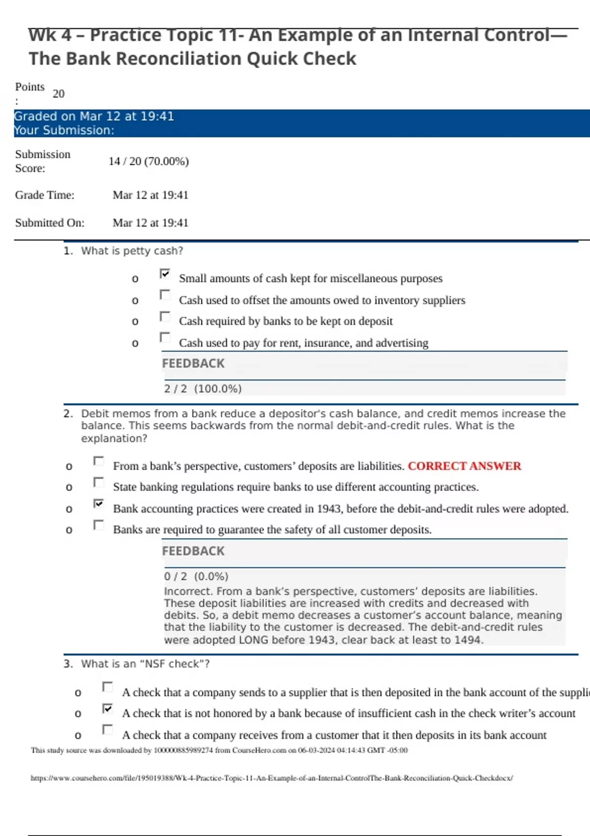 ACC 291T Wk 4 – Practice Topic 11- An Example of an Internal Control ...
