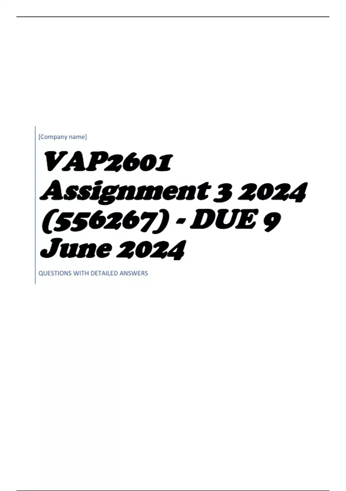VAP2601 Assignment 3 2024 (556267) - DUE 9 June 2024 - VAP2601 (VAP2601 ...