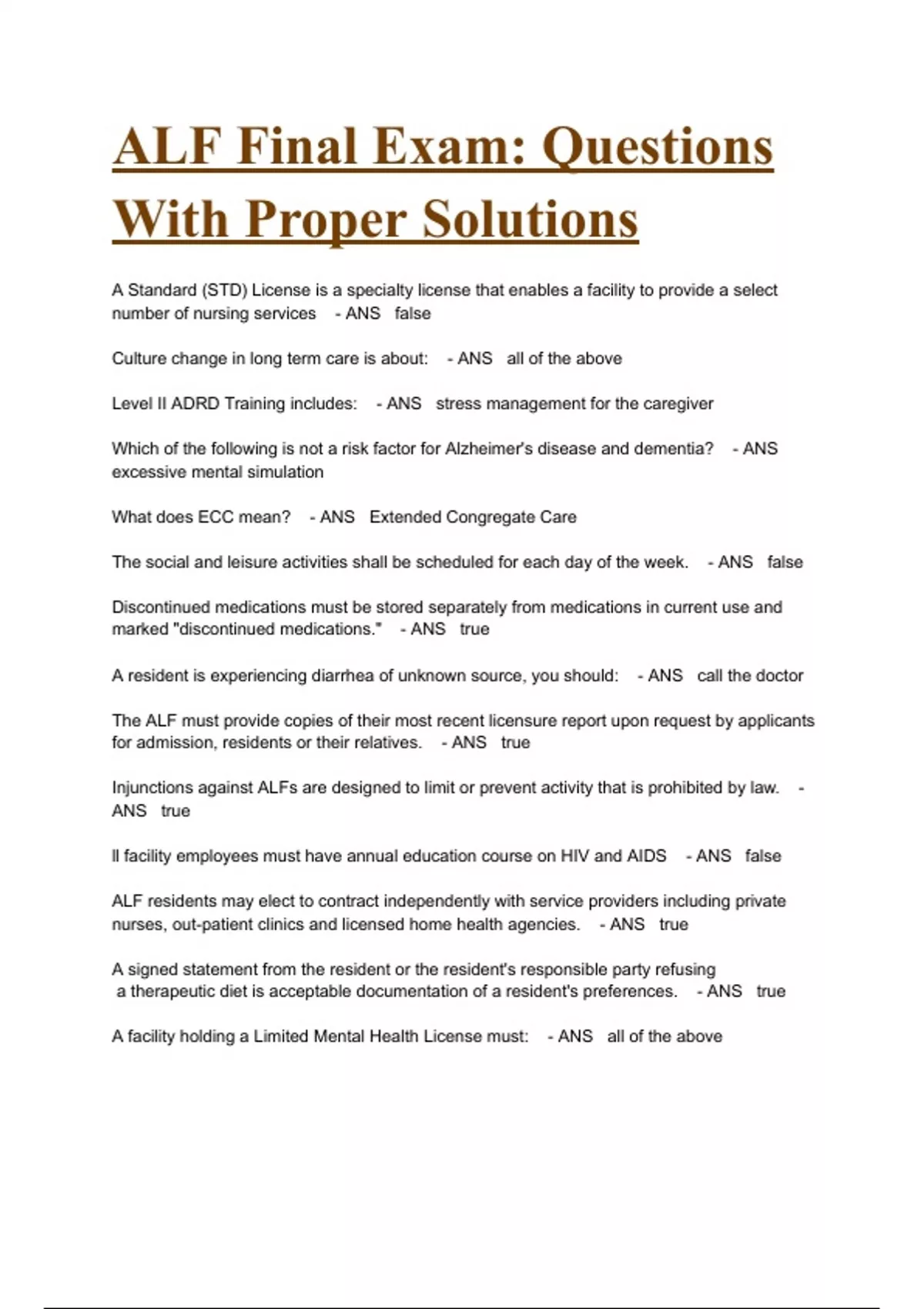 ALF Final Exam: Questions With Proper Solutions - ALF CORE TRAINING ...