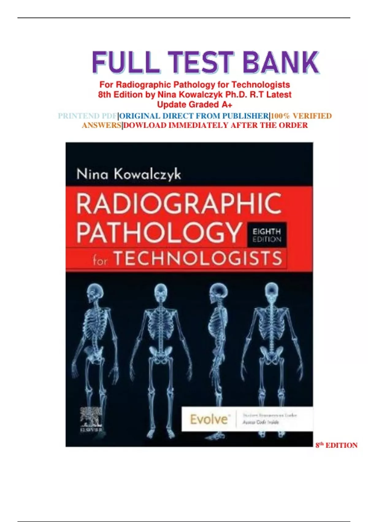 Test Bank For Radiographic Pathology for Technologists, 8th Edition by ...