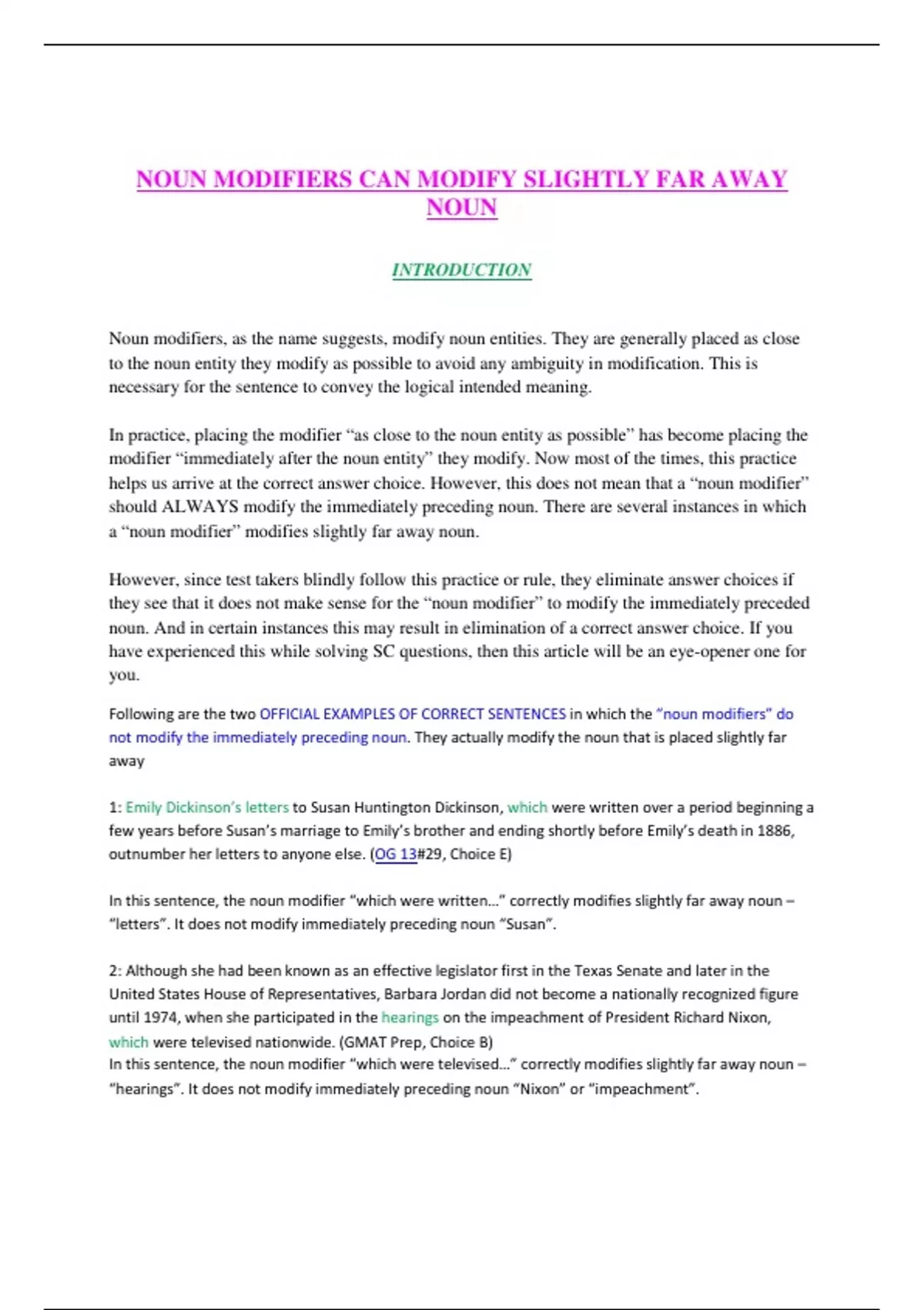 1.Noun Modifiers can Modify slightly far away noun (Latest 2025 / 2026 ...