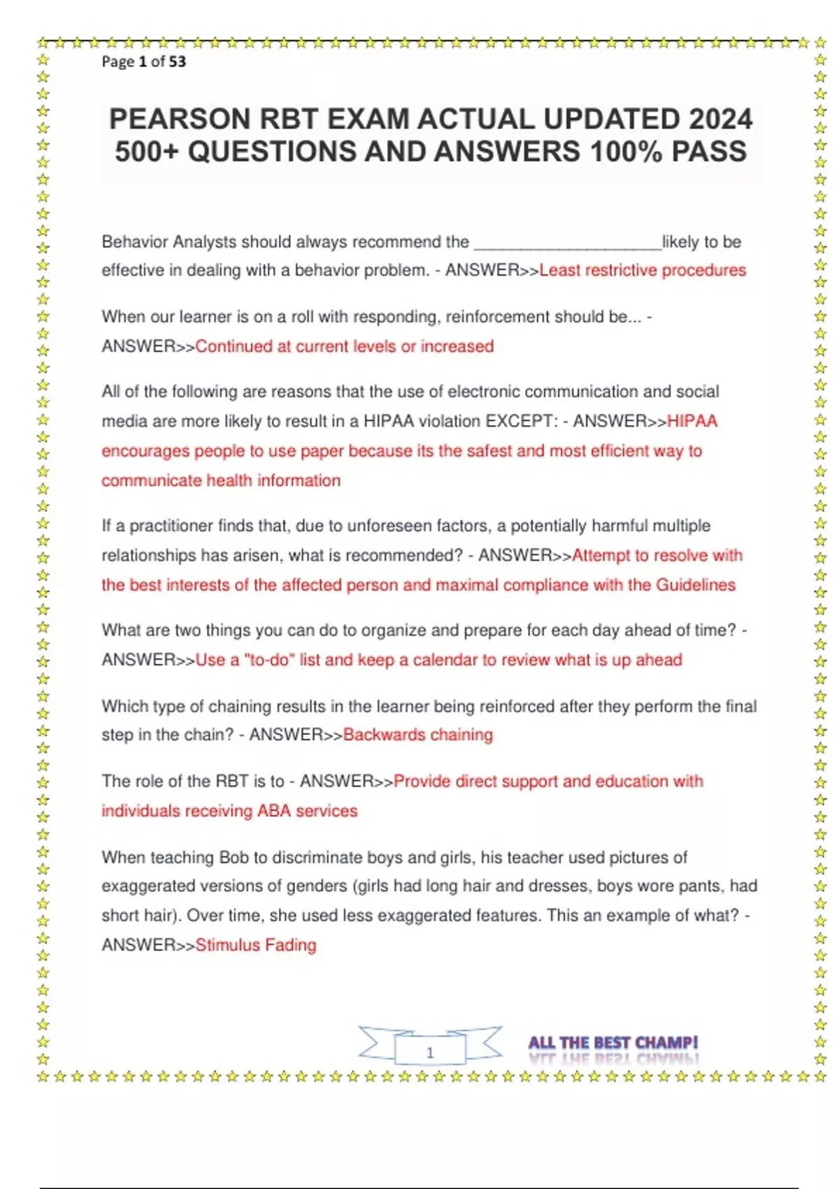 PEARSON RBT EXAM ACTUAL UPDATED 2024 500+ QUESTIONS AND ANSWERS 100% ...
