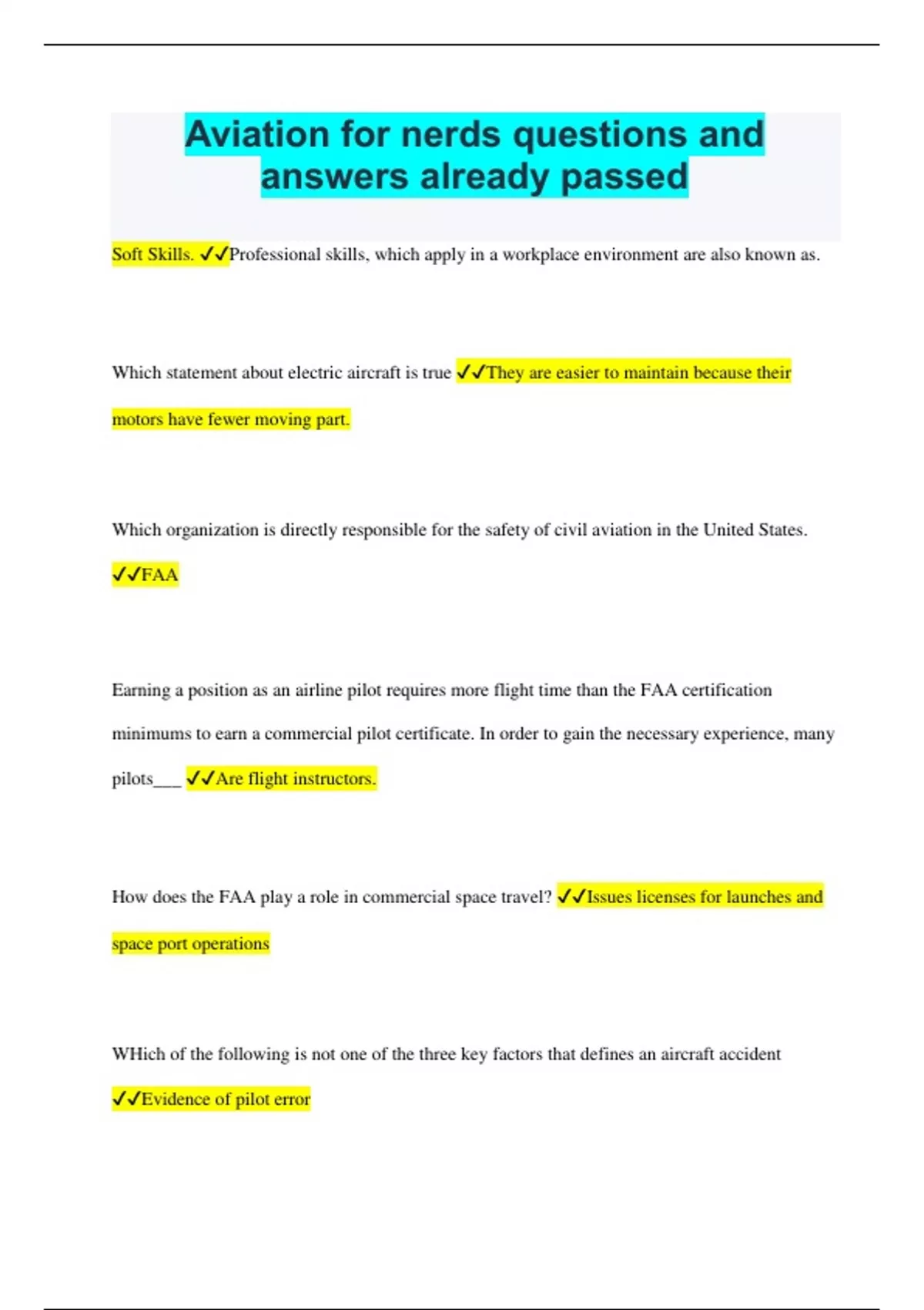 Aviation for nerds questions and answers already passed - Aviation ...