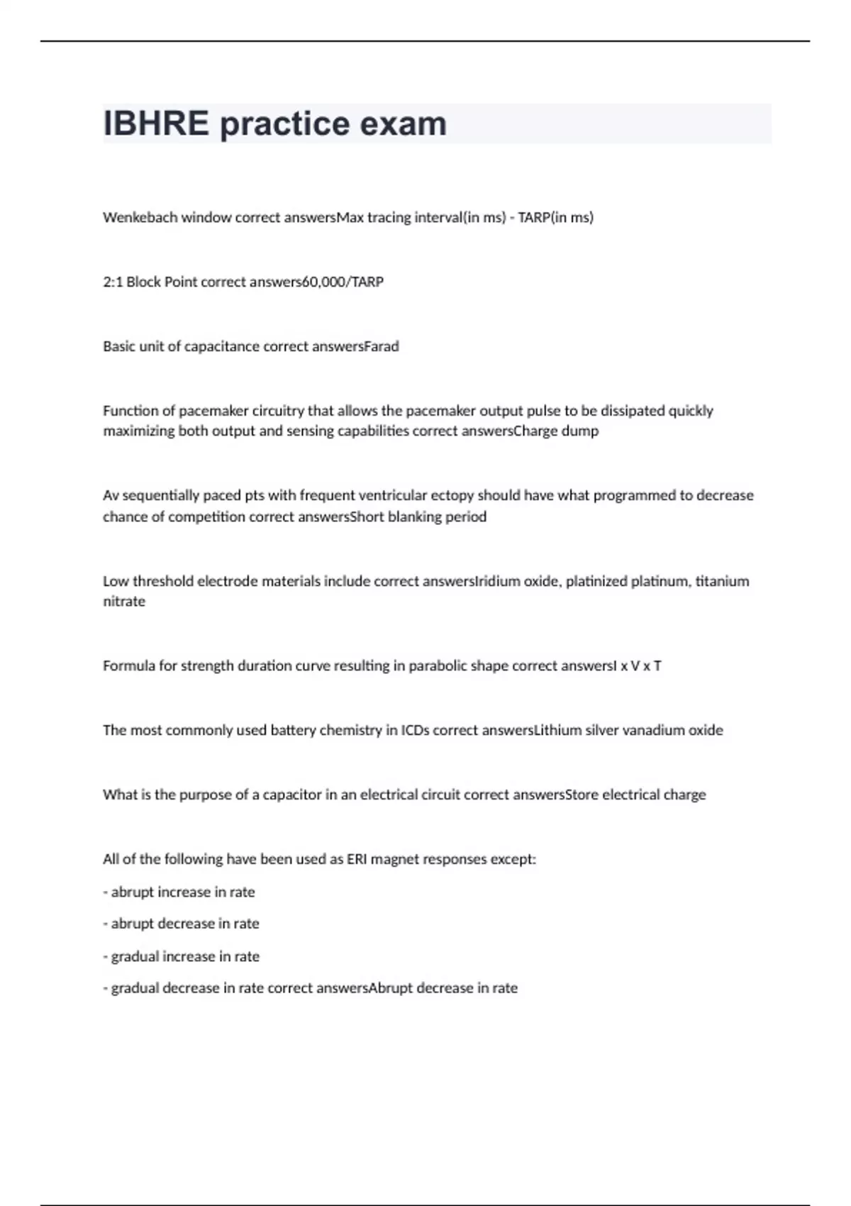 IBHRE practice exam 2024 with complete solutions - IBHRE practice ex ...