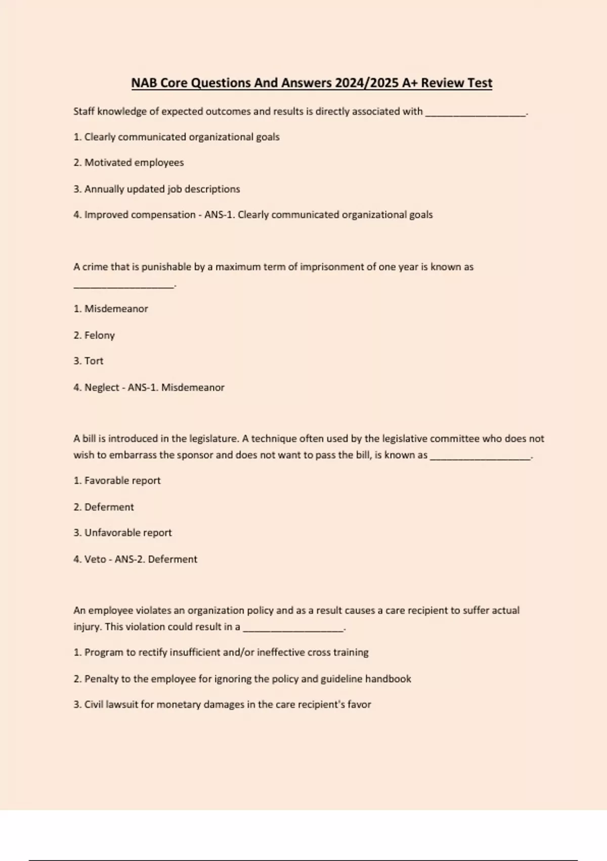 NAB Core Questions And Answers 2024/2025 A+ Review Test - NAB core ...