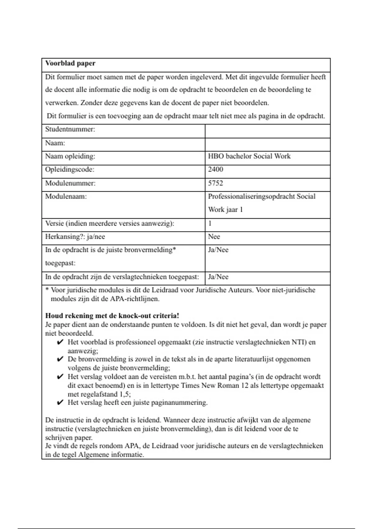 Professionaliseringsopdracht Social Work jaar 1 - 5752 - NTI Social ...