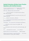 Eyelash Extensions Written Exam Practice Questions with Verified ...