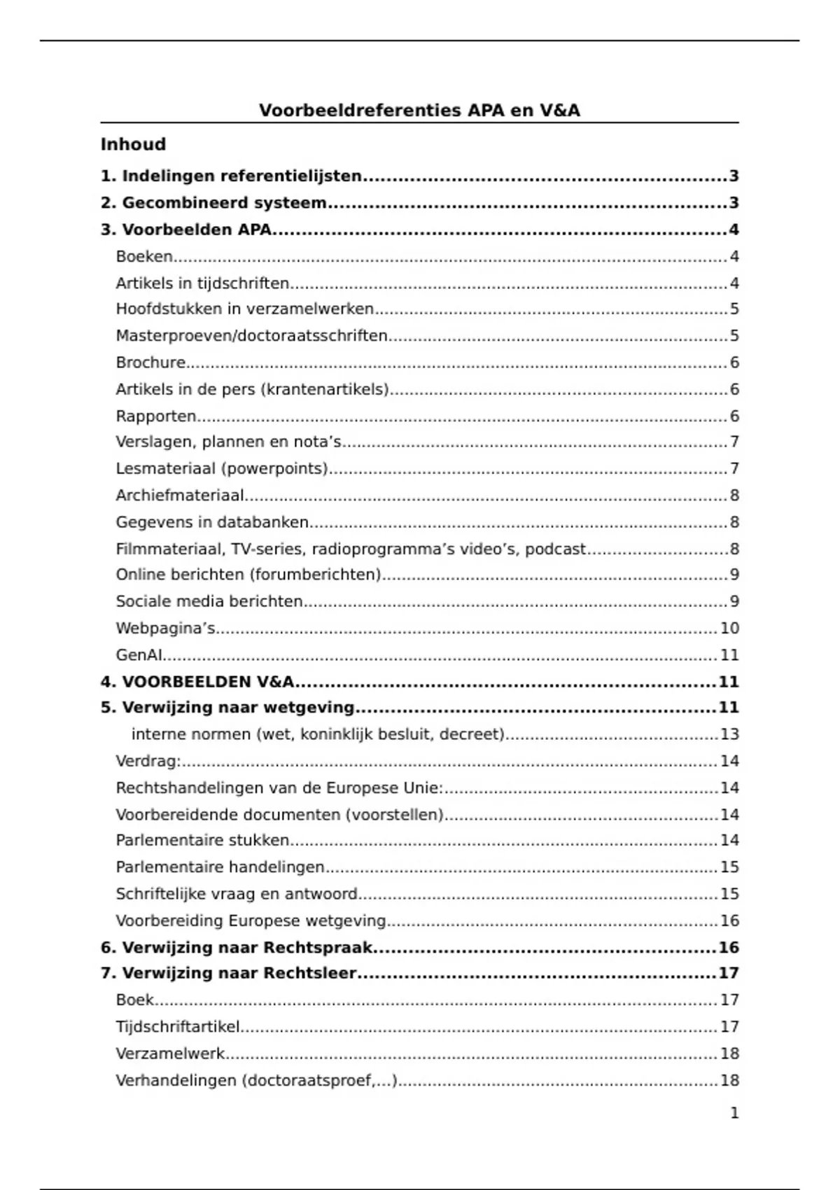 Samenvatting Voorbeeldreferenties V&A en APA - Methodologie deel 1 met ...