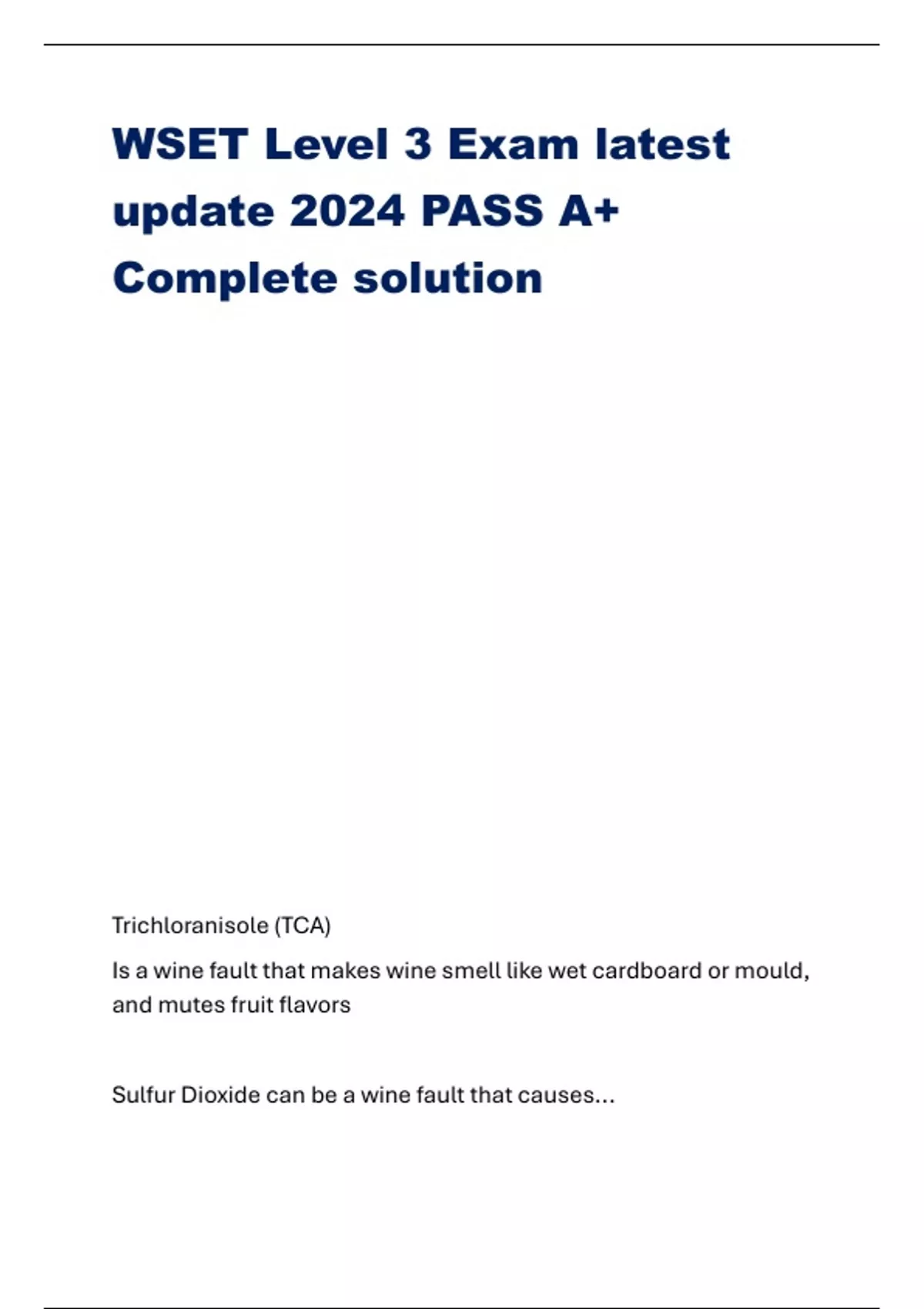 WSET Level 3 Exam latest update 2024 PASS A+ Complete solution ...