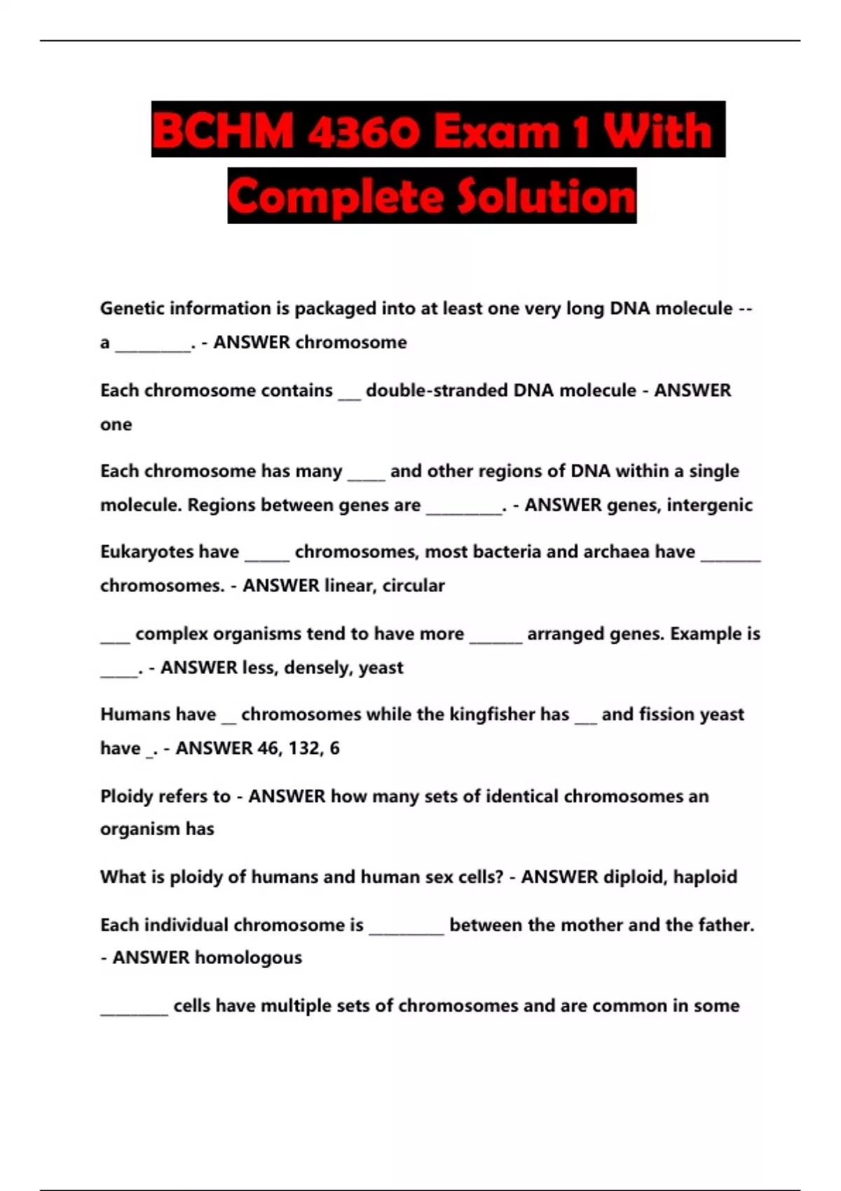 BCHM 4360 BUNDLED EXAMS - Stuvia US