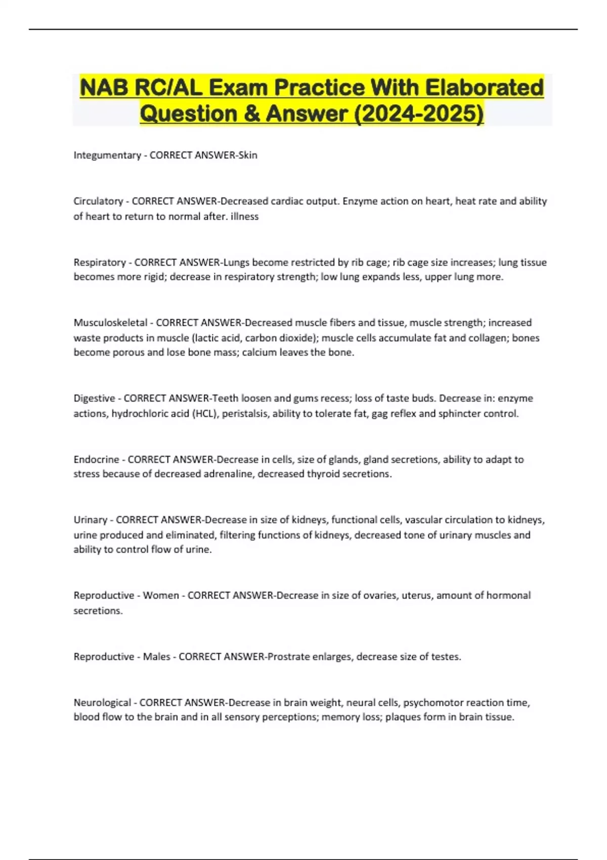NAB RC/AL Exam Practice With Elaborated Question & Answer () - NAB RCLA ...