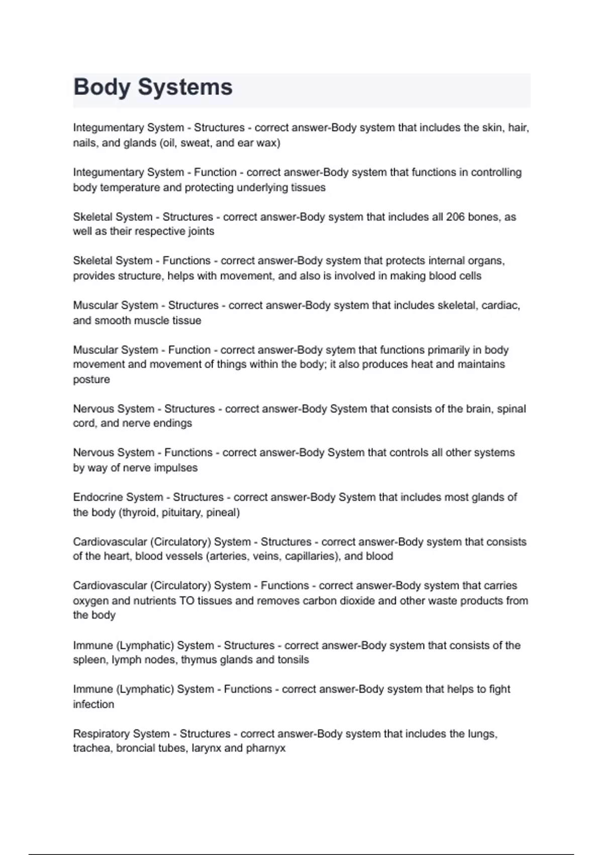 11 Body Systems (Anatomy & Physiology - 11 Body Systems (Anatomy ...