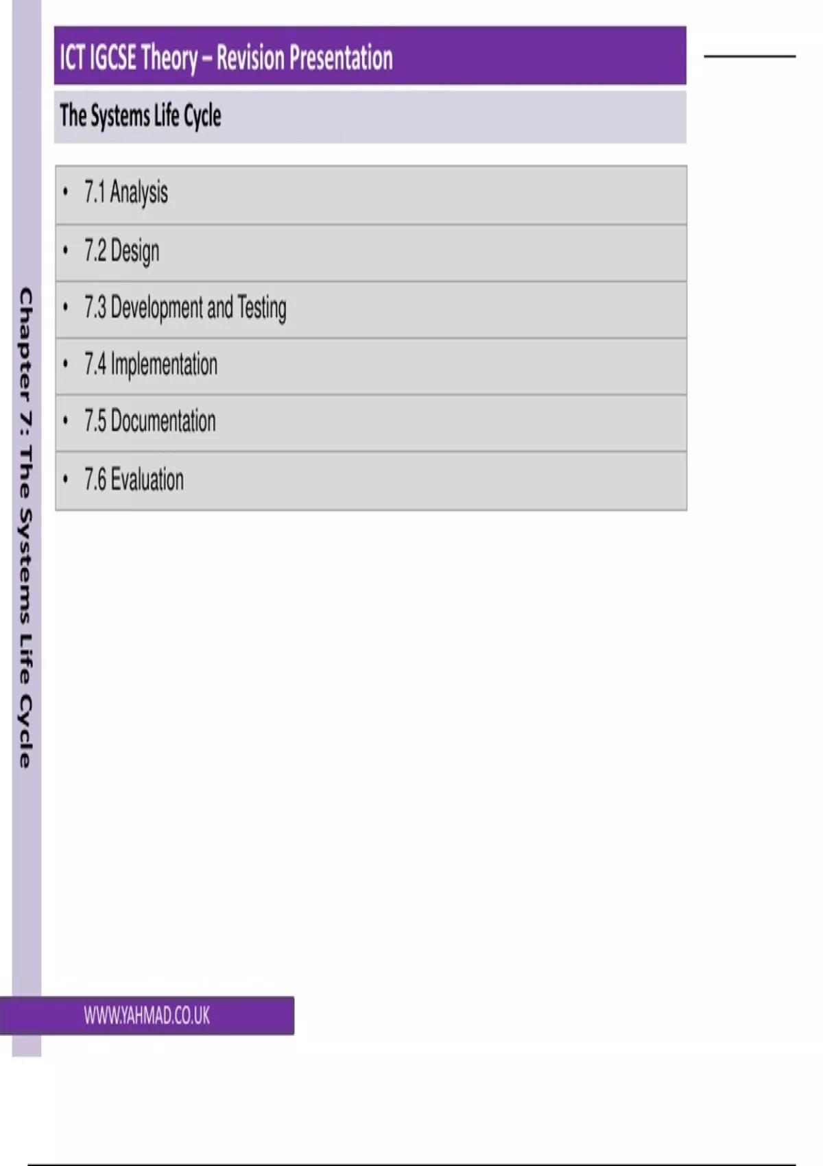 7. The systems life cycle - ICT IGCSE - Stuvia UK