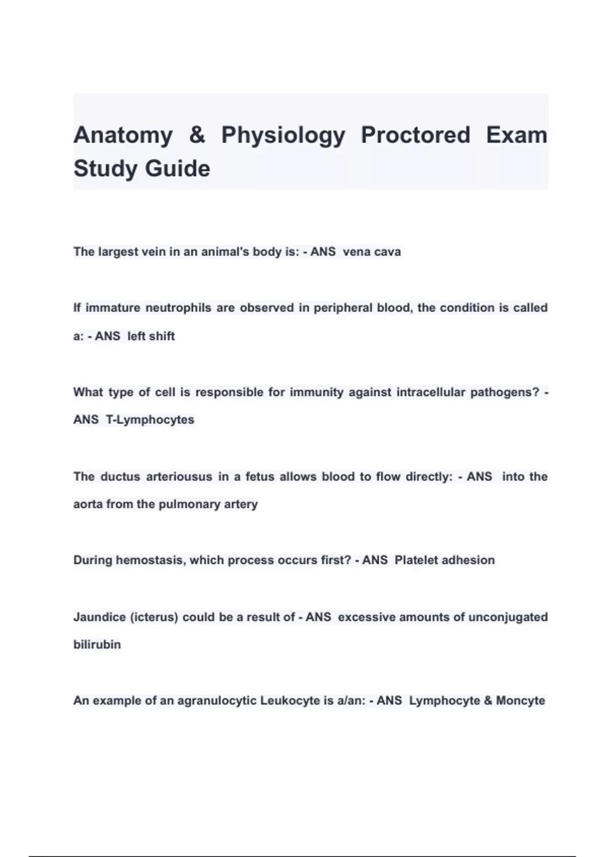 ATI Anatomy and Physiology Exam Bundle|| ACTUAL EXAMS|| FULL PACKAGED ...