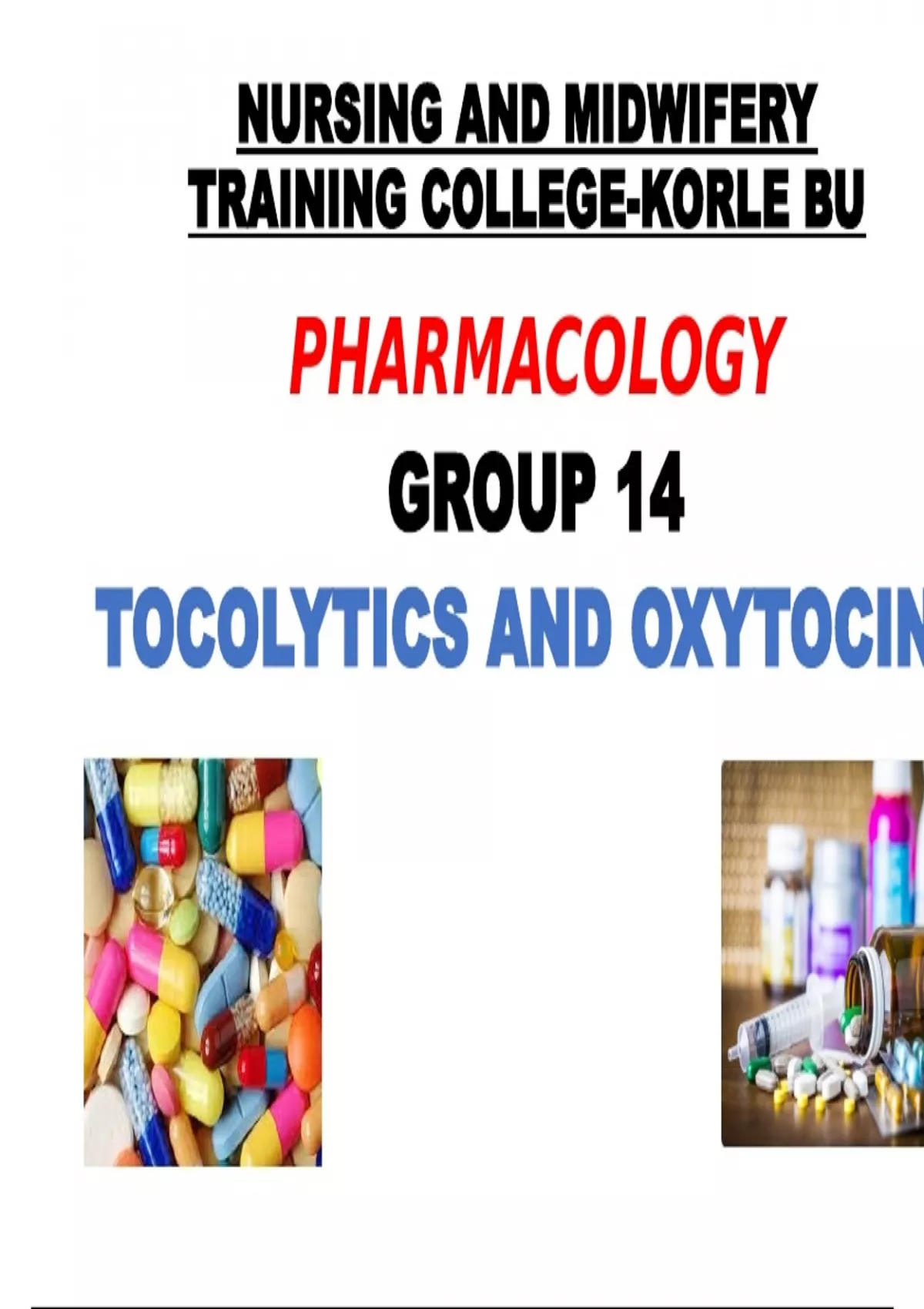Tocolytics & Oxytocins (Pharmacology) - Acute Abdominal Pain: Other ...