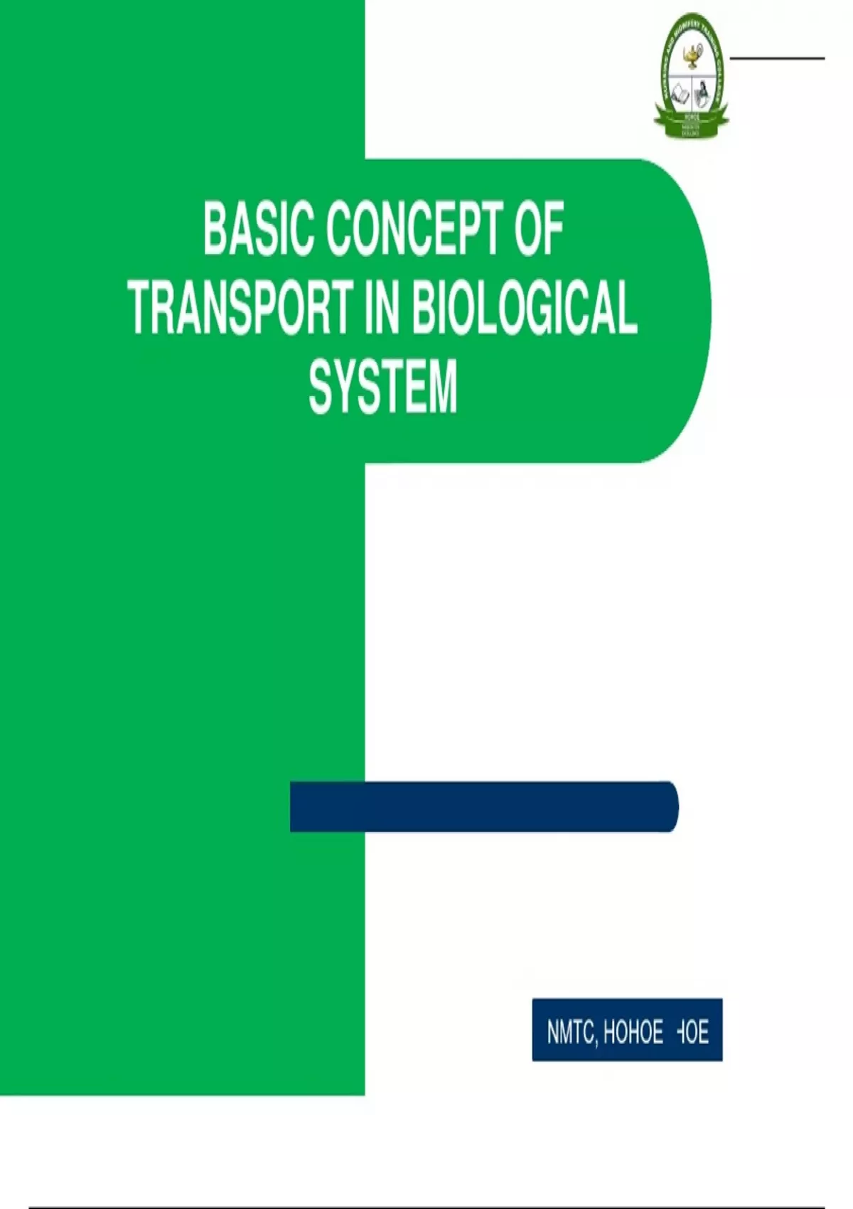 L2 - Transport across cell membrane - MCQ Items for Pharmacy Degree ...