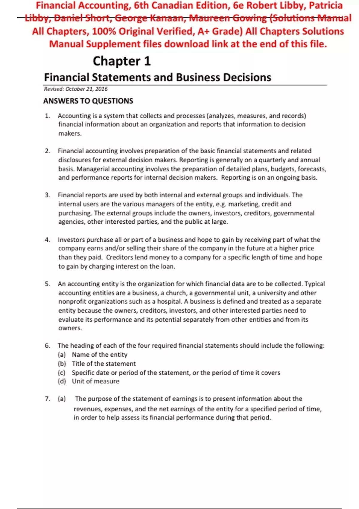 Solutions Manual for Financial Accounting 6th Canadian Edition By ...