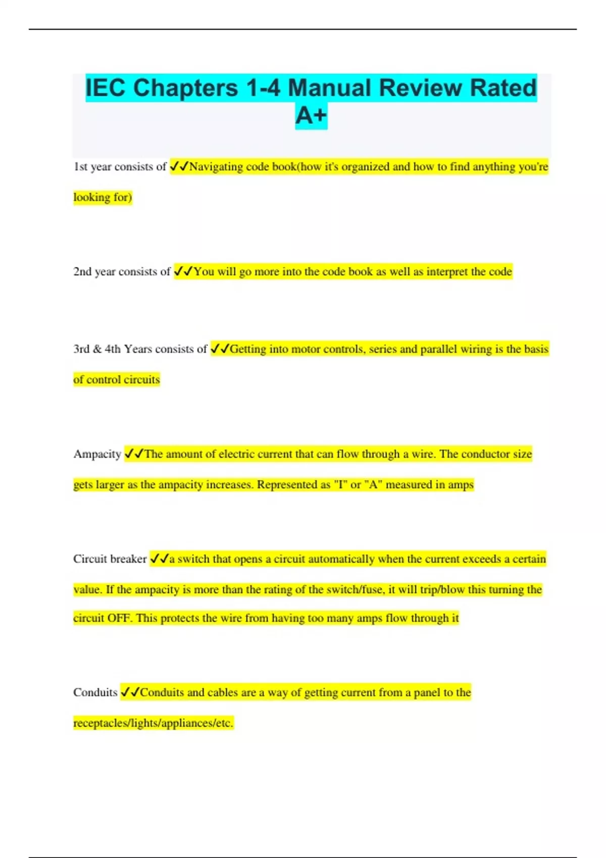IEC Chapters 1-4 Manual Review Rated A+ - IEC Chapters 1-4 - Stuvia US