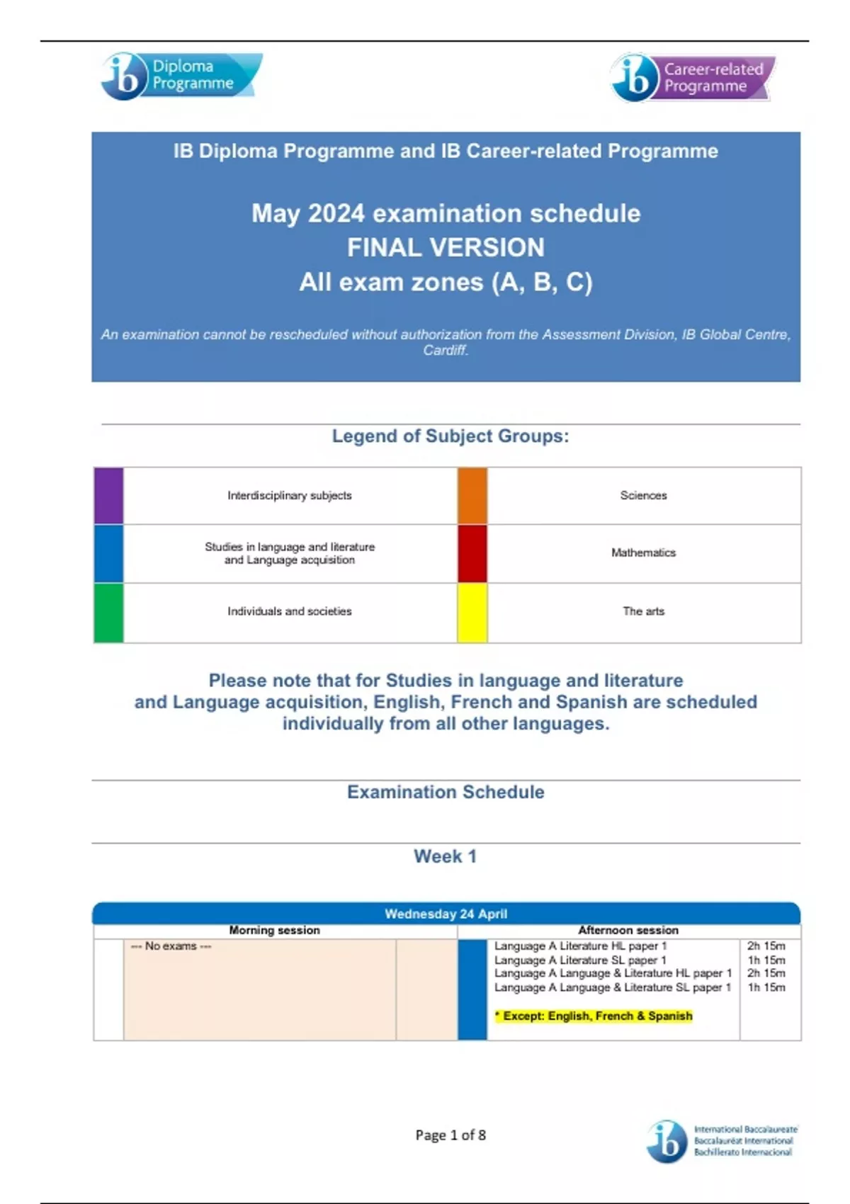 may-2024-examination-schedule-exam-en - Paper 01: Molecules, Diet ...