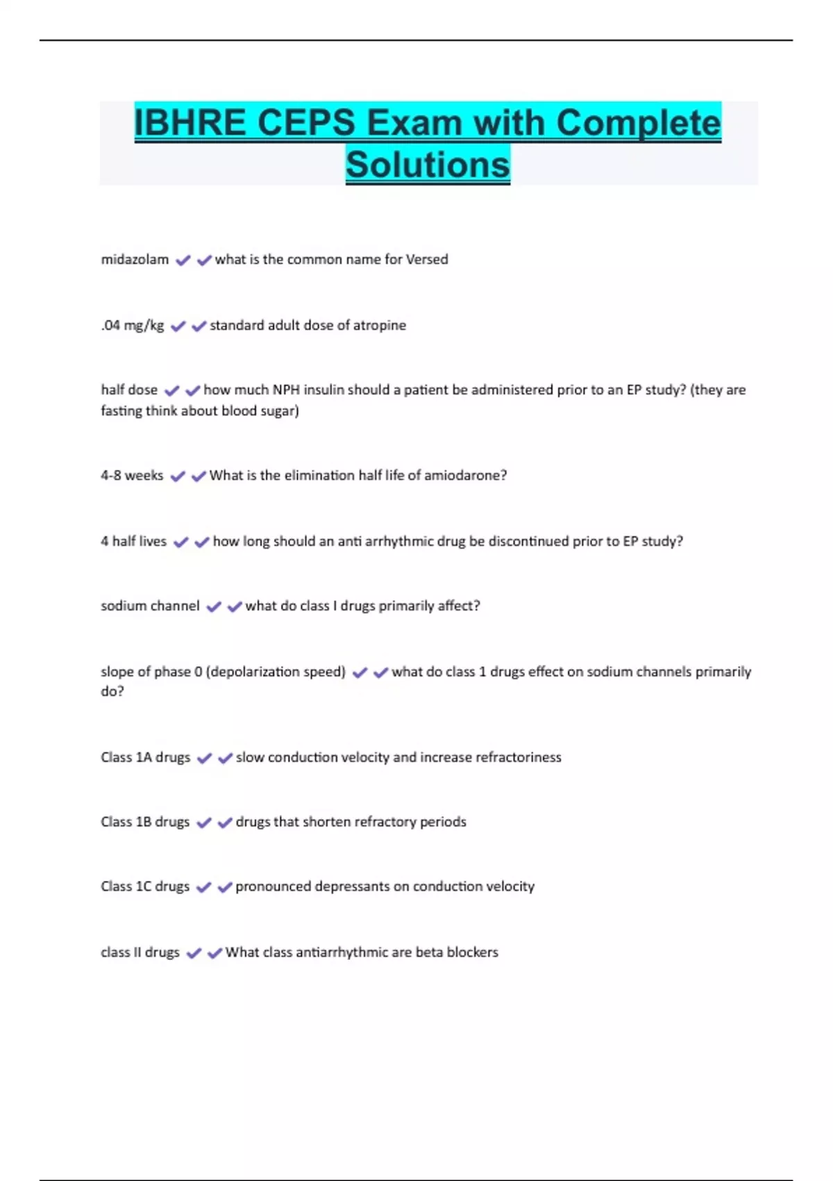 IBHRE CEPS Exam with Complete Solutions - Ibhre - Stuvia US