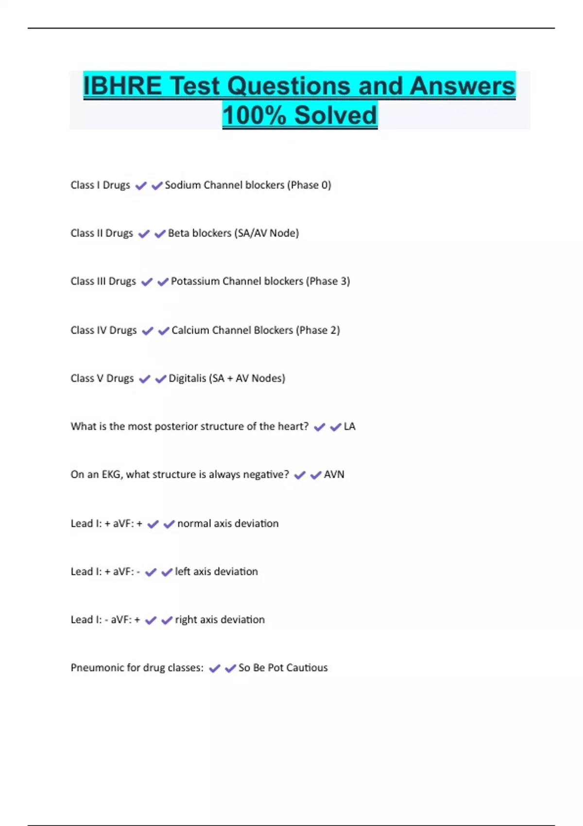 IBHRE Test Questions and Answers 100% Solved - Ibhre - Stuvia US