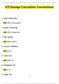 ATI Dosage Calculation Conversions (2024/2025) Newest Questions and ...