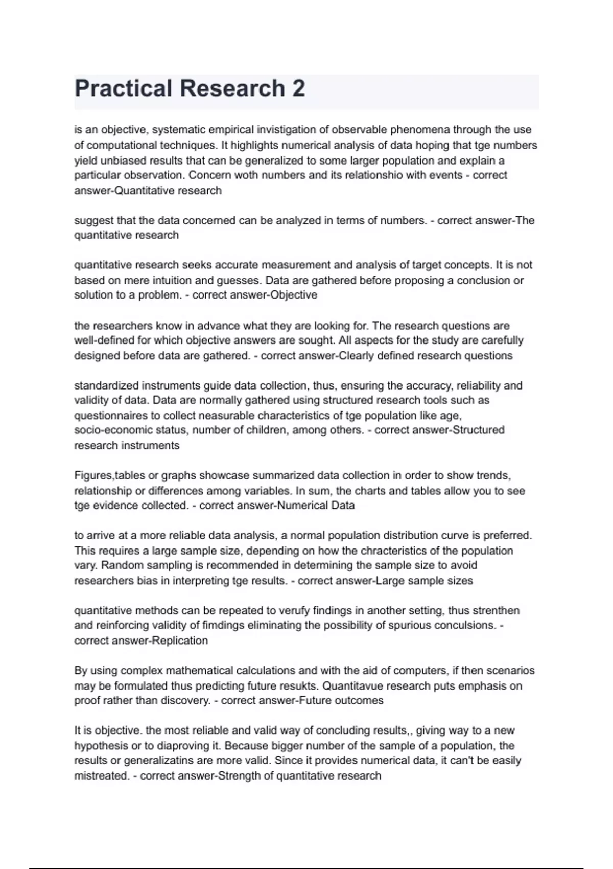 Practical Research 2 (2025/ 2026) Revised Complete Detailed Answers, 100% trusted, expert-solved ...