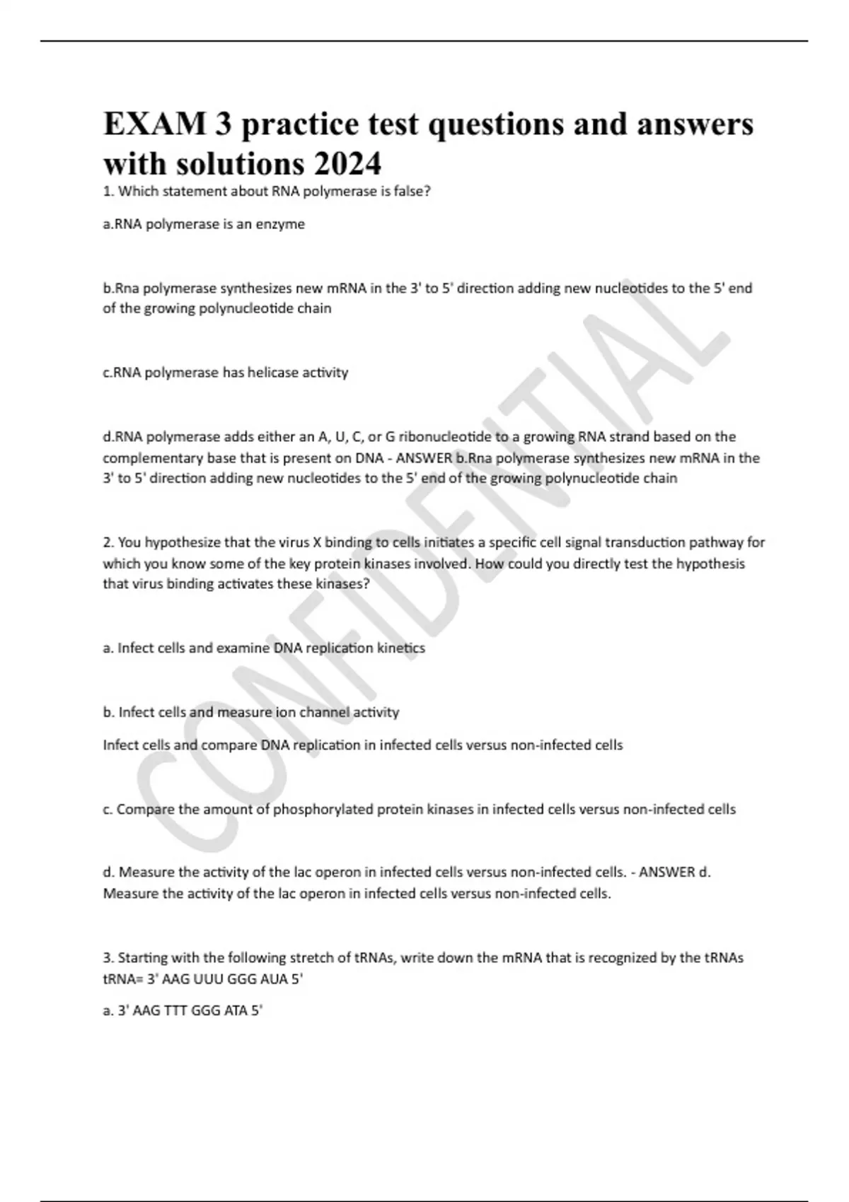EXAM 3 practice test questions and answers with solutions 2024 - Rnas ...
