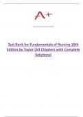 Test Bank for Fundamentals of Nursing 10th Edition by Taylor (All ...