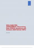 WGU D468 PRE-ASSESSMENT: Discovering Data (PWVO) Questions and Answers ...