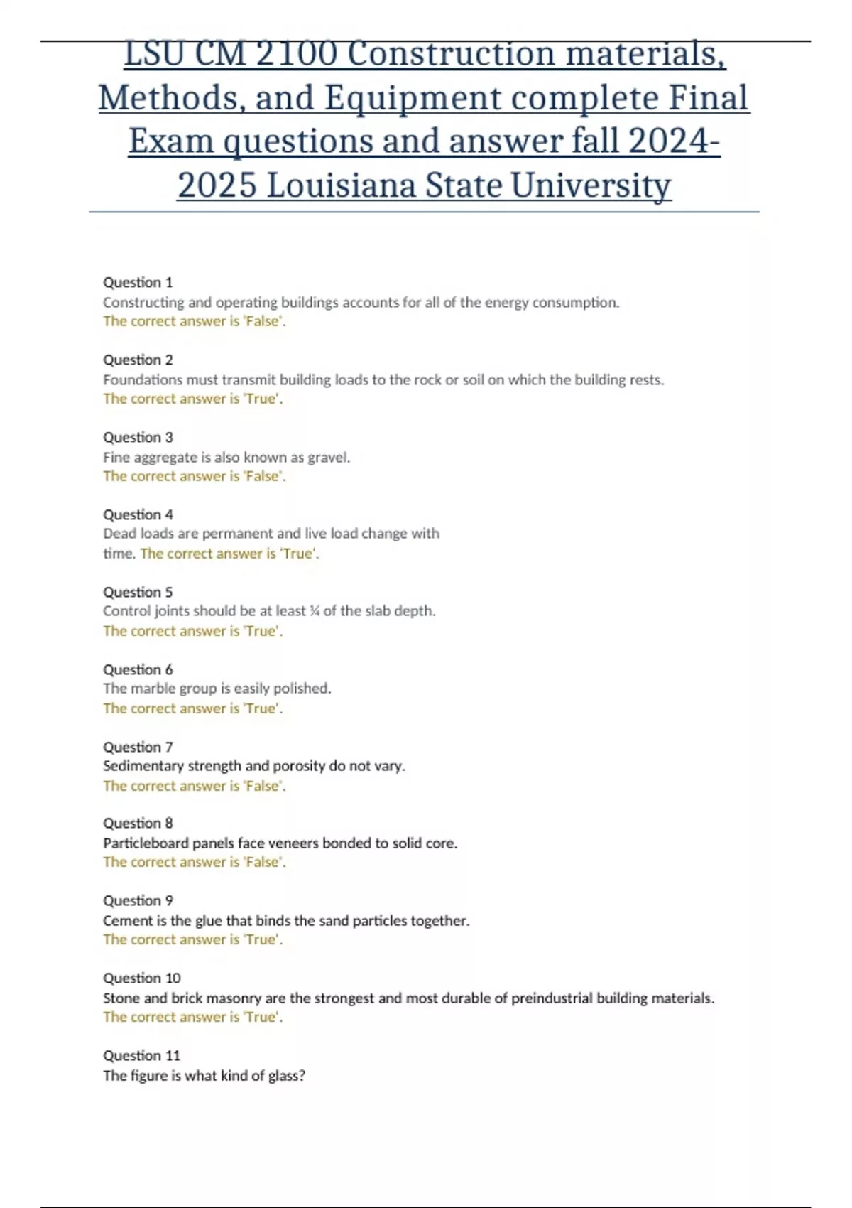 LSU CM 2100 Construction materials, Methods, and Equipment complete ...