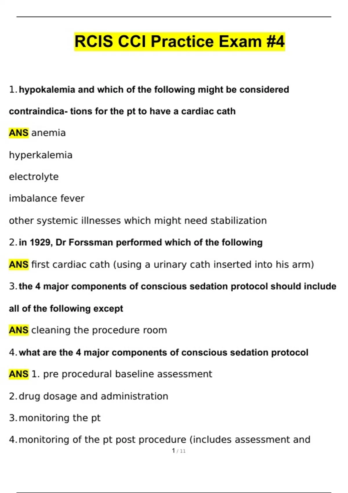 RCIS CCI Practice Exam 4 (QUESTIONS WITH 100% CORRECT ANSWERS ) (2024 / 2025) (Verified by ...