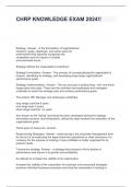 CHRP KNOWLEDGE EXAM 2024!! - CHRP - Stuvia US