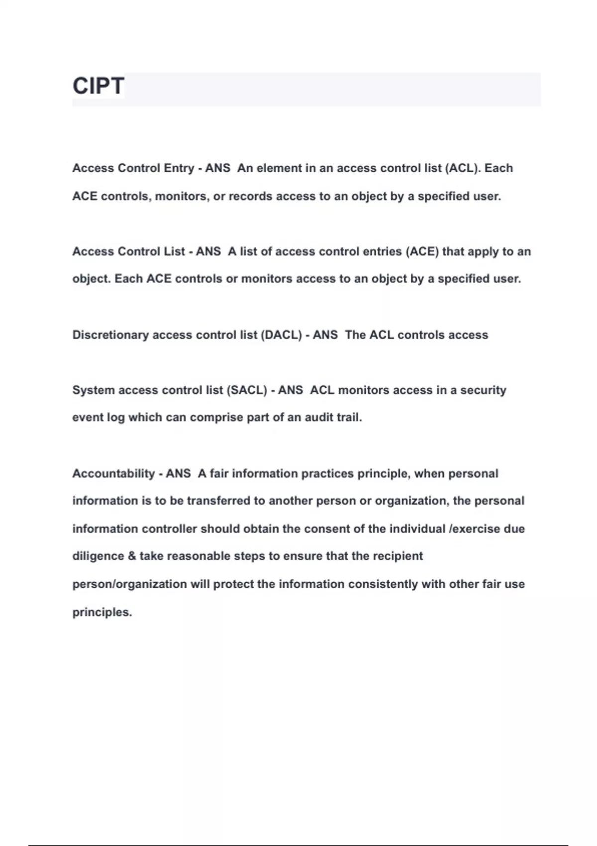 CIPT EXAM QUESTIONS & ANSWERS 2024 ( A+ GRADED 100% VERIFIED) - CIPT ...