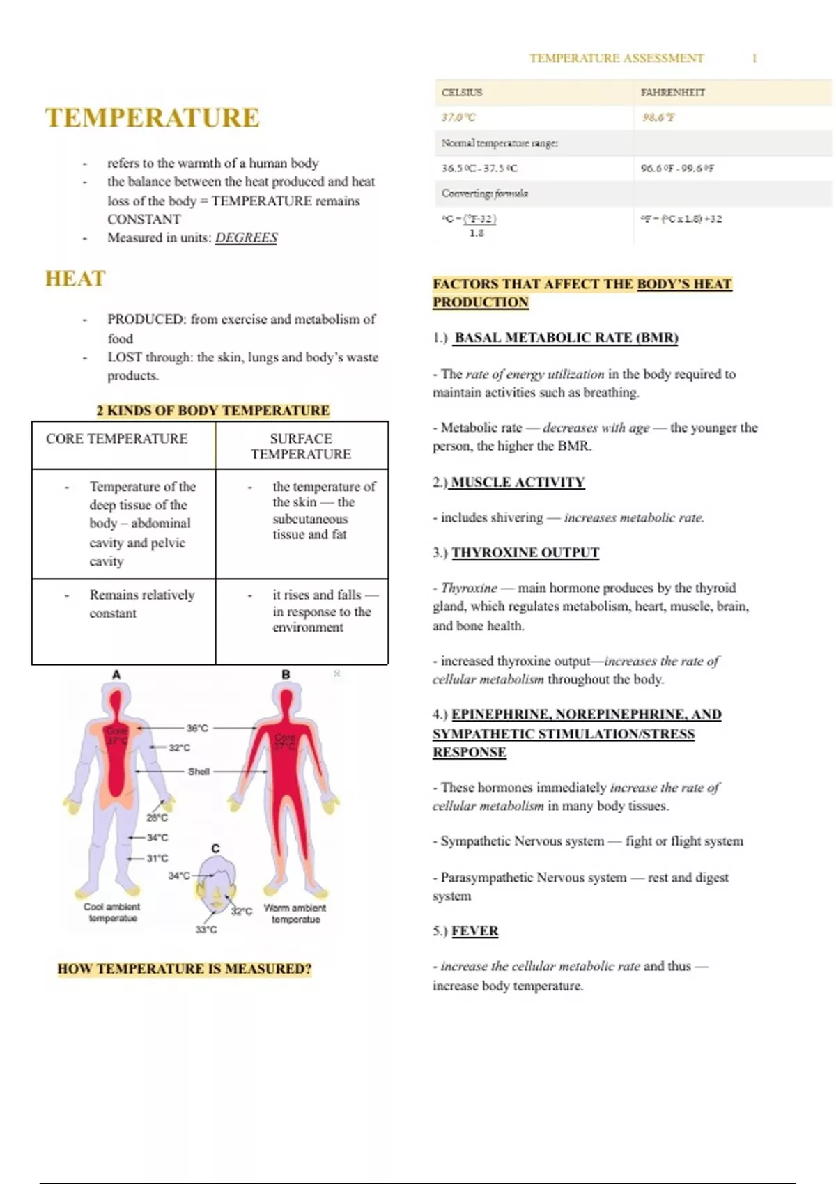 All you need to know about TEMPERATURE ASSESSMENT - FUNDAMENTALS OF ...