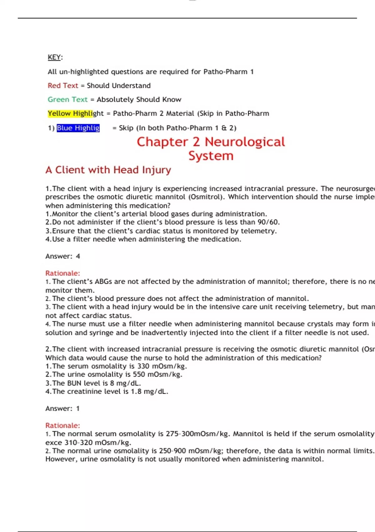 Chapter 2 Neurological System - Pathophysiology - Stuvia US